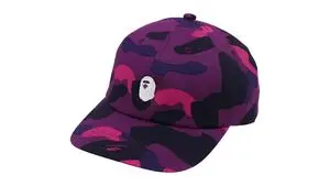 A BATHING APE Camo Ape Head Panel Cap - Purple