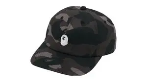 BAPE Camo Ape Head Panel Cap - Black