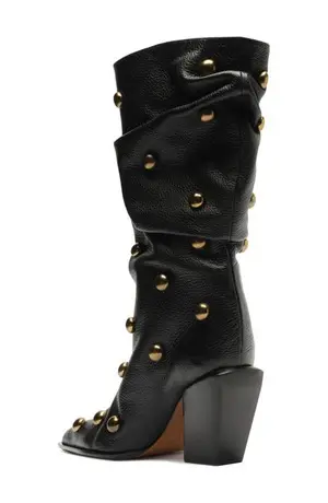 Schutz Tulsa Stud Pointed Toe Boot - Black