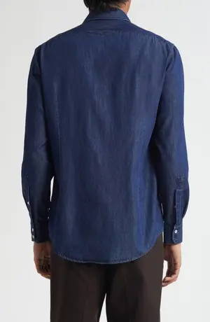 Massimo Alba Canary Classic Fit Cotton Denim Button-up Shirt