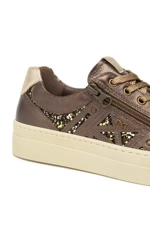 NEROGIARDINI Glitter Platform Sneakers - Bronze