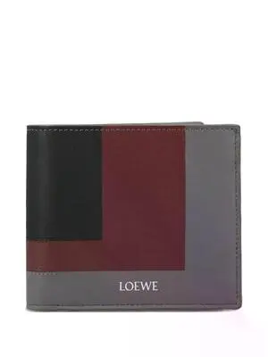Loewe Calfskin Leather Panelled Bi-fold Wallet - Black