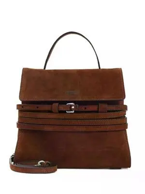 Moschino Suede Handbag With Buckle Detail