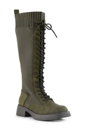 Lace-Up Knee High Platform Boots