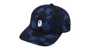 A BATHING APE Camo Ape Head Panel Cap - Navy Blue