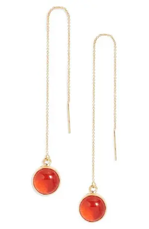 SOKO Umbo Chain Threader Earrings - Red
