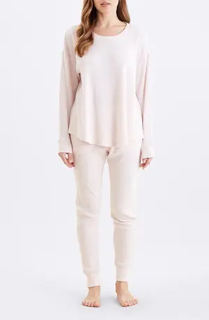 PAPINELLE Waffle Knit Pajamas - Winter Rose