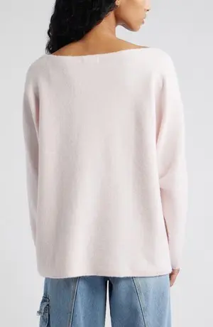 Bp. Lofty Boat Neck Oversized Sweater - Pink Primrose