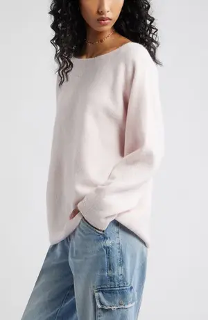 Bp. Lofty Boat Neck Oversized Sweater - Pink Primrose