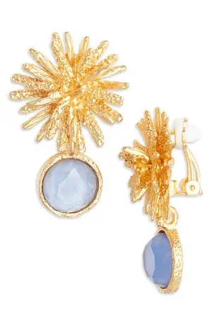 KARINE SULTAN Starburst Clip-on Drop Earrings - Gold