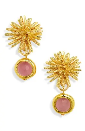 KARINE SULTAN Starburst Clip-on Drop Earrings - Pink