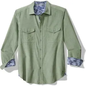 Tommy Bahama Coastline Cord Heather Bay Cotton Corduroy Button-up Shirt - Dark Spa Heather