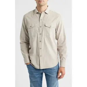 Tommy Bahama Coastline Cord Heather Bay Cotton Corduroy Button-up Shirt - Morel Heather