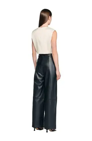 Sandro Sleeveless Satin Crop Top