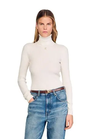 Sandro Cable-knit Turtleneck Sweater