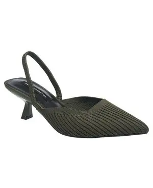 French Connection Coco Slingback Kitten Heel - Moss