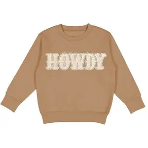 SWEET WINK Embroidered Crewneck Sweatshirt Mocha