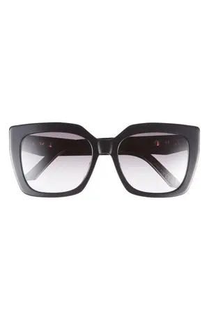 Dior C S5i 55mm Square Sunglasses - Shiny Black /gradient Smoke