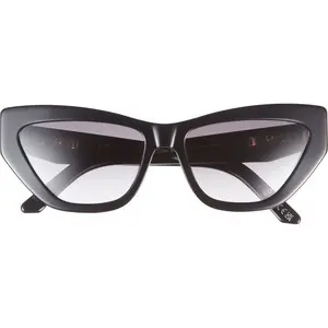 Dior C B6i 56mm Gradient Cat Eye Sunglasses - Shiny Black/gradient Smoke