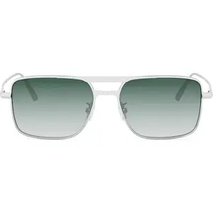 Dior Rectangular Sunglasses - Shiny Palladium/green