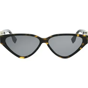 Fendi Ff Diamonds 57mm Cat Eye Sunglasses - Dark Havana/smoke