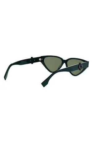 Fendi Ff Diamonds 57mm Cat Eye Sunglasses - Shiny Dark Green/green