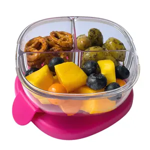 YUMBOX Snack Bowl With Leakproof Lid Raspberry Pink