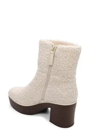 Sanctuary Faux Shearling Platform Bootie - Creme