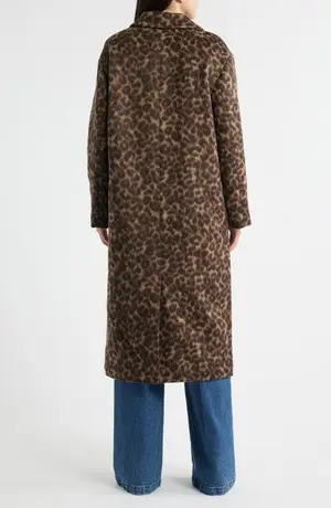 Madewell Leopard Print Brushed Jacquard Trench Coat