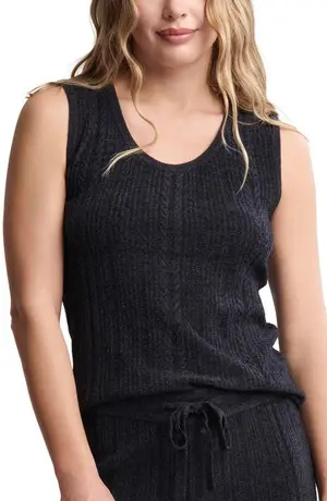 Barefoot Dreams Cozychic™ Cable Knit Tank - Black