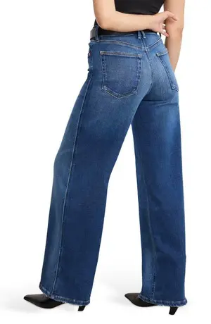 Good American Soft-tech Good Petite Wide Leg Jeans