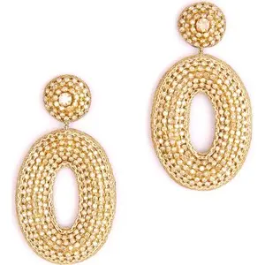 Deepa Gurnani Odeya Crystal Drop Earrings - Gold