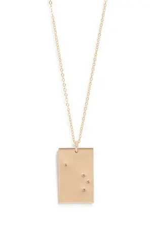 SET & STONES Zodiac Constellation Pendant Necklace - Gold/aries