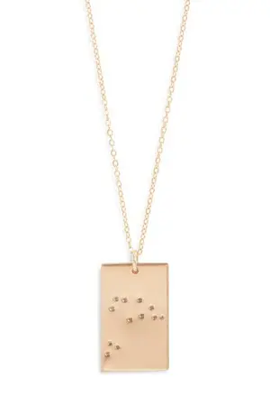 SET & STONES Zodiac Constellation Pendant Necklace - Gold/capricorn