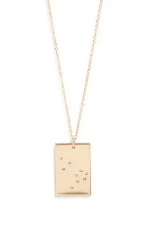 SET & STONES Zodiac Constellation Pendant Necklace - Gold/leo