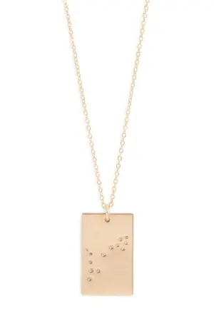 SET & STONES Zodiac Constellation Pendant Necklace - Gold/pisces
