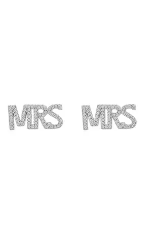 UNTAMED PETALS Mrs. Crystal Stud Earrings Silver
