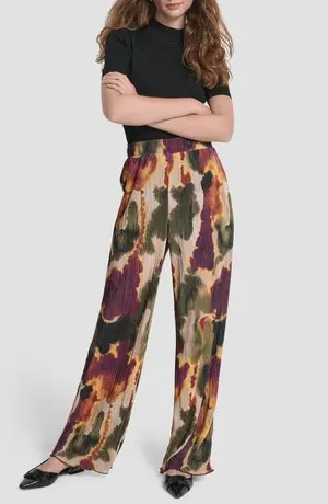 Dkny Plissé Wide Leg Pants