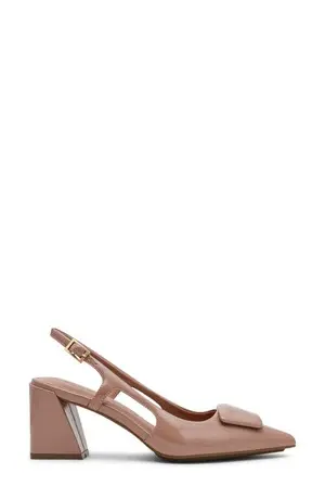 Anne Klein Renatta Slingback Pumps - Beige Crinkle Patent