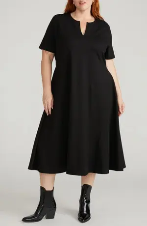 Universal Standard Saskia Ponte Knit Midi Dress