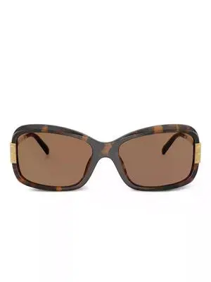 Tory Burch Tortoiseshell Rectangle Sunglasses - Green