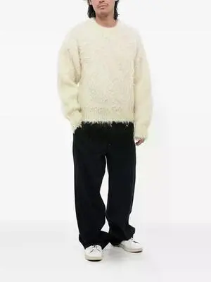 JIL SANDER Brushed Crew Neck Sweater - Neutrals
