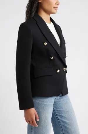 Caslon Double-breasted Stretch Twill Blazer