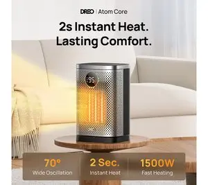 DREO Compact Ceramic Space Heater With Oscillat Ion And Remote