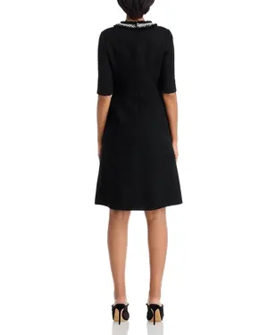 Rickie Freeman For Teri Jon Embellished Tweed Dress - Black