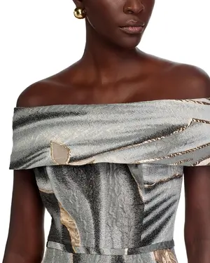 Rickie Freeman For Teri Jon Jacquard Gown