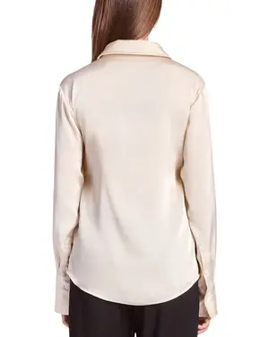 KATE BARTON Draped Button-front Shirt
