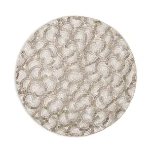 KIM SEYBERT Lune Beaded Placemat Silver