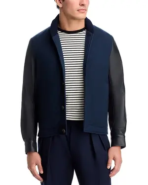 Paul Smith Casual Fit Mixed Media Bomber Jacket
