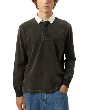 CORRIDOR Contrast Collar Long Sleeve Polo